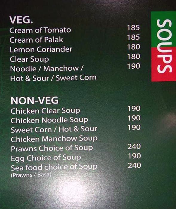 Menu of Timeless Restaurant, Mira Road, Mumbai