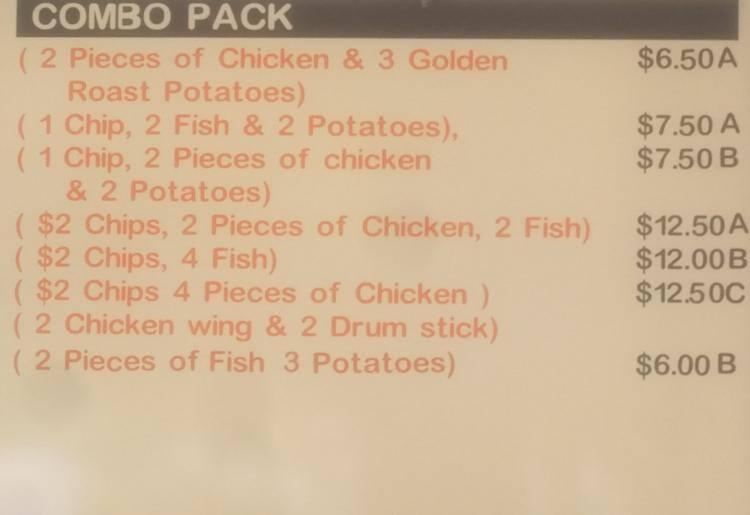 Menu at Southern Fried Chicken, Auckland, 2/402 Titirangi Road