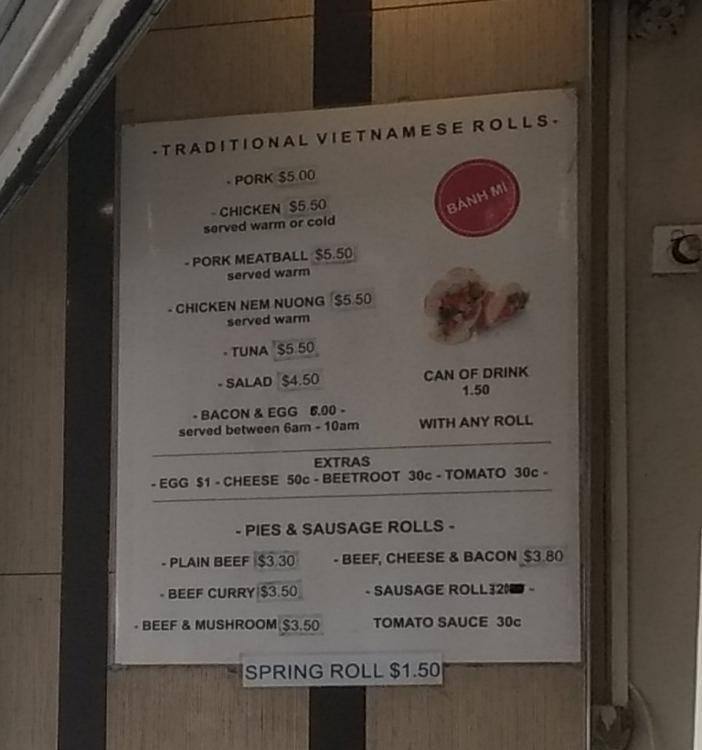 Menu at Empress Hot Bread, Kingsford
