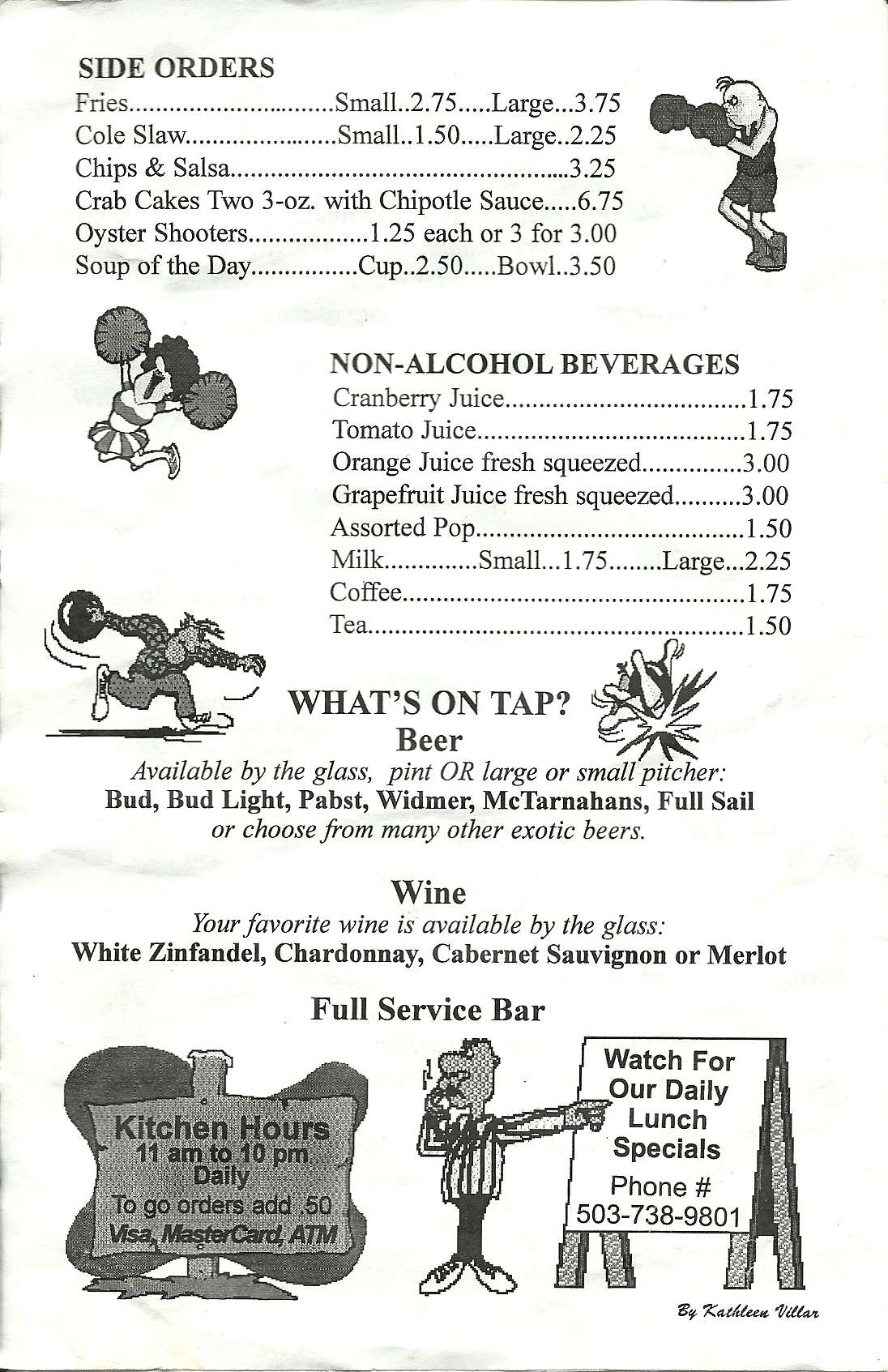 Menu at Relief Pitcher pub & bar, Seaside