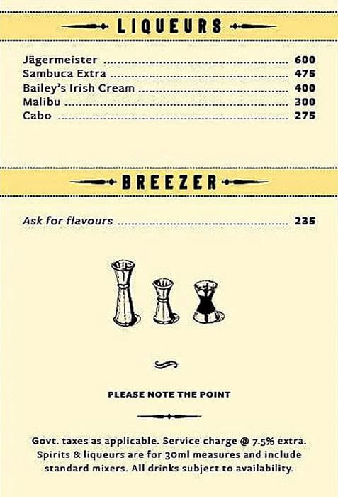 Menu at The Permit Room, Bengaluru, 298