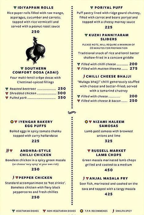 Menu at The Permit Room, Bengaluru, 298