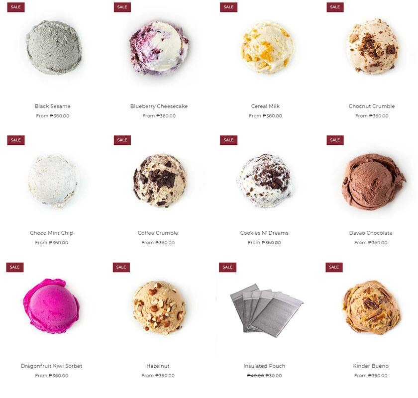 Menu at Manila Creamery desserts, Mandaluyong
