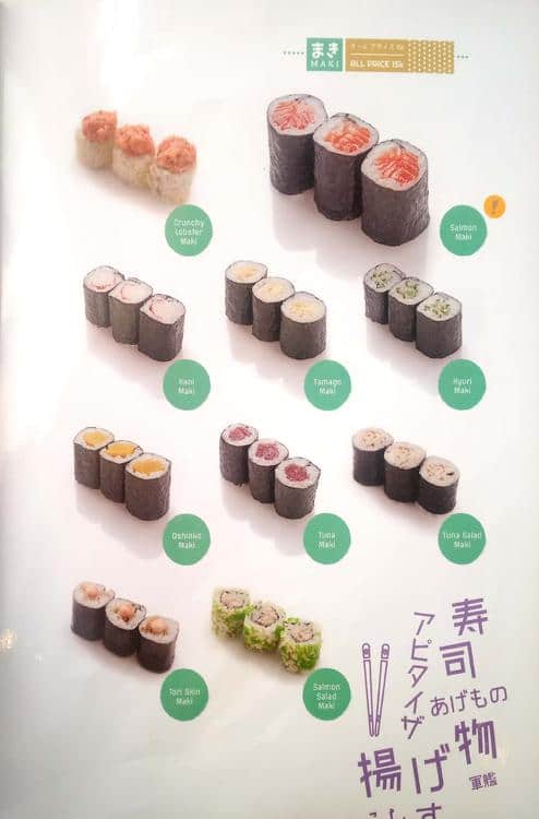 Menu at Sushi Go! restaurant, Curug Sangereng