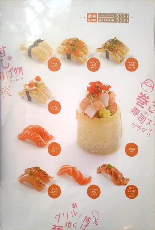 Menu at Sushi Go! restaurant, Curug Sangereng