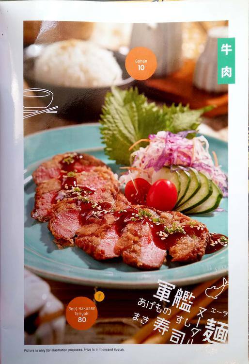 Menu at Sushi Go! restaurant, Curug Sangereng