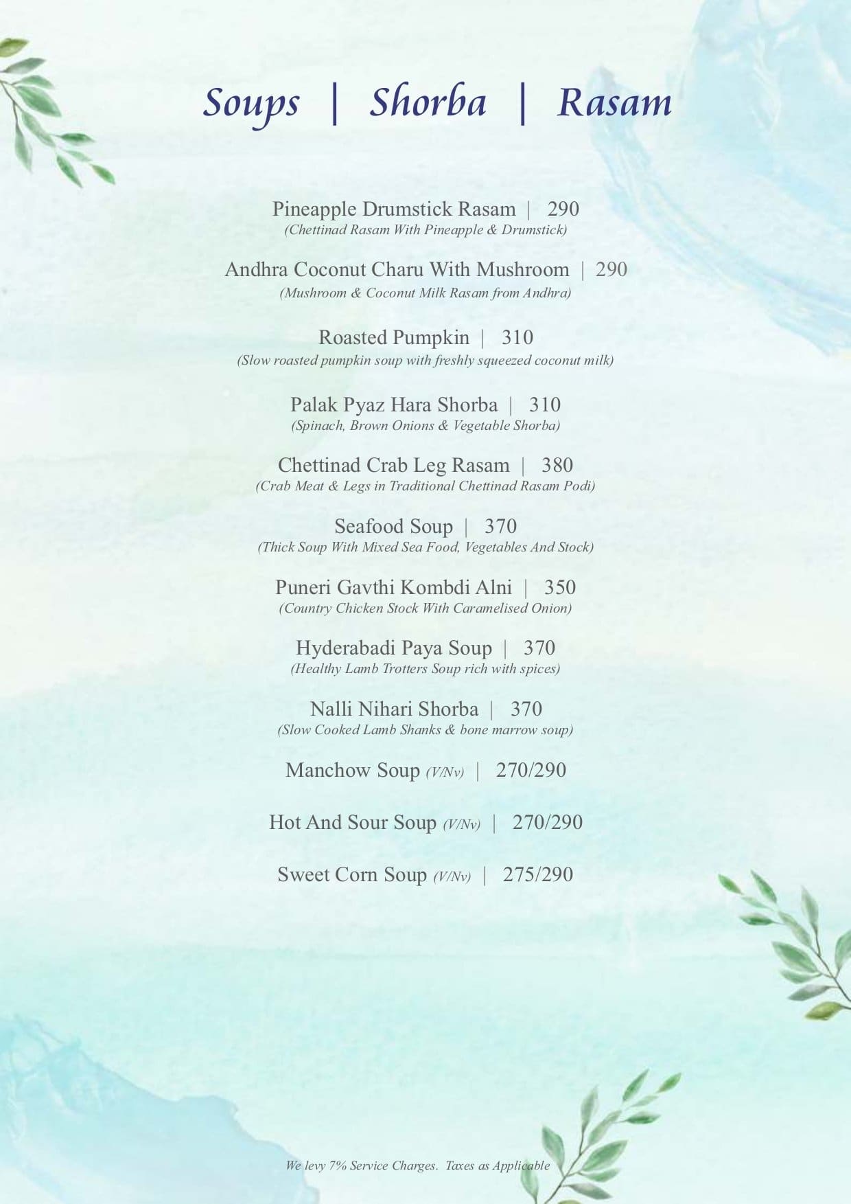 Menu of Malhar Tribes, Marol, Mumbai