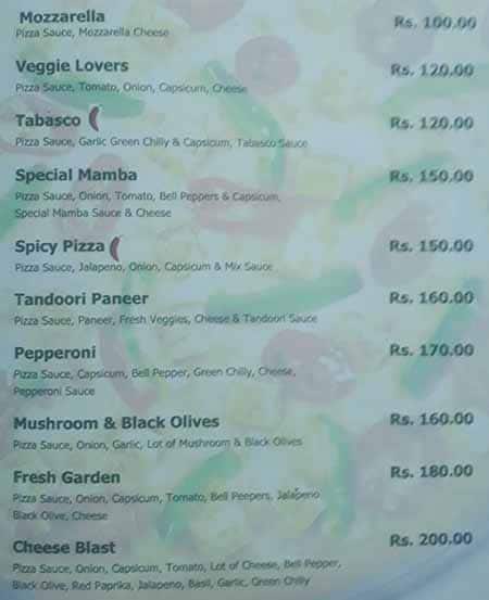 Menu at PIZZA EXPRESS, Udaipur
