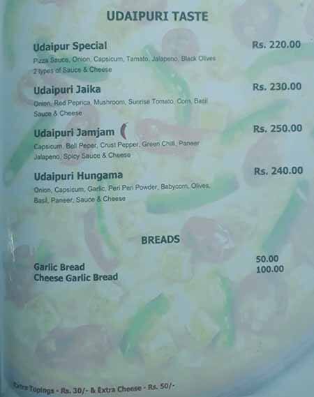 Menu at PIZZA EXPRESS, Udaipur
