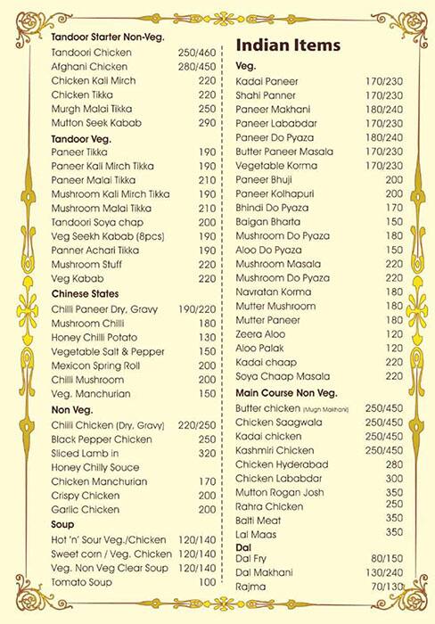 Menu of Parantha Xpress, Sector 8, Gurgaon