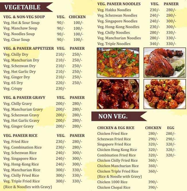 Menu of Fresh Chinese, Powai, Mumbai