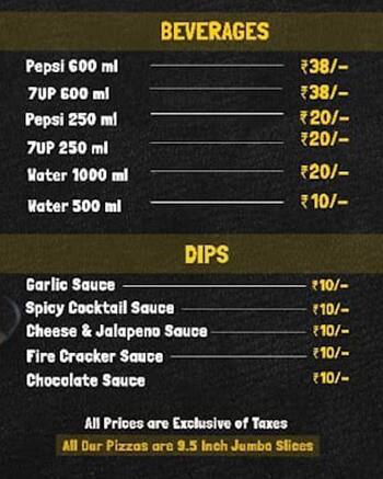 Menu at Fasta Pizza, Chennai, 58/68