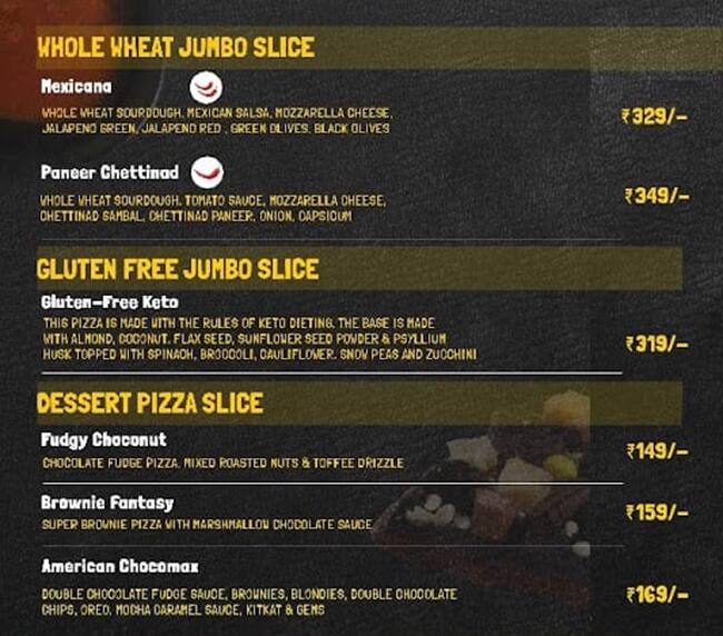 Menu at Fasta Pizza, Chennai, 58/68