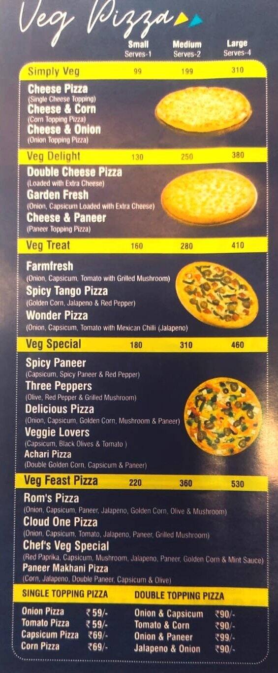 Menu at Roms Pizza, Dehradun, Chowk