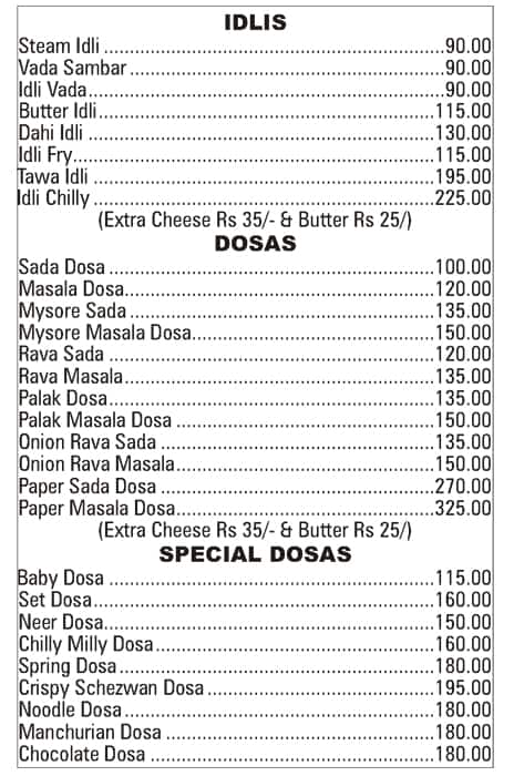 Menu of Amar Fast Food Restaurant, Piplod, Surat