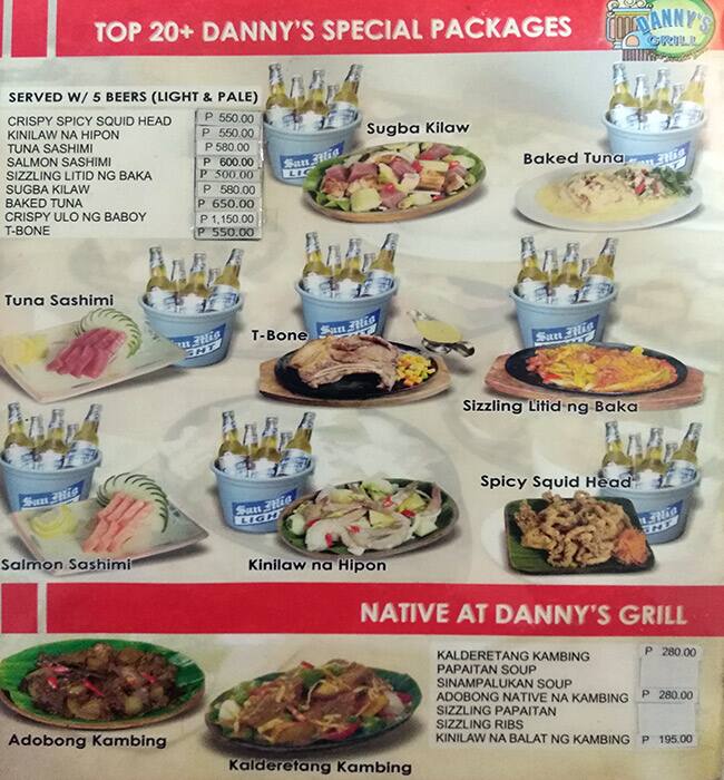 Menu at Danny's Grill and Sushi Bar Restaurant, Quezon City, 42 Timog Ave