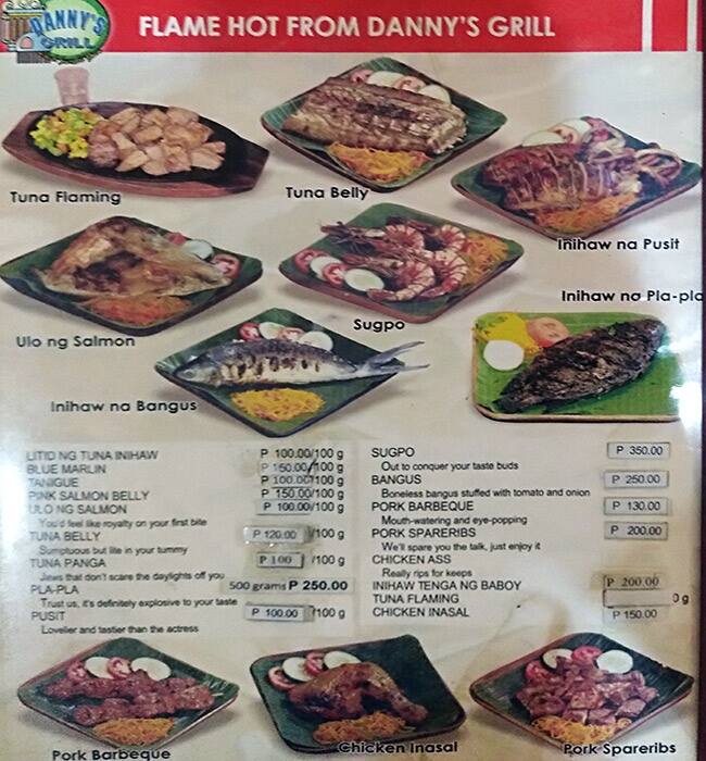 Menu at Danny's Grill and Sushi Bar Restaurant, Quezon City, 42 Timog Ave