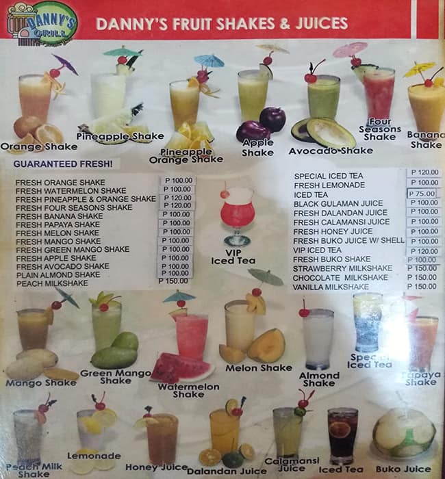 Carta de Danny's Grill and Sushi Bar Restaurant, Ciudad Quezon, 42 ...