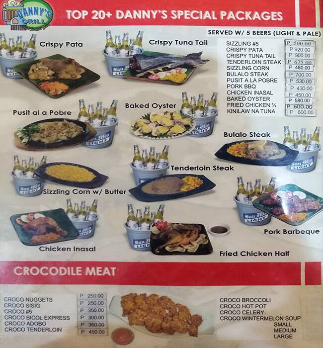 Menu at Danny's Grill and Sushi Bar Restaurant, Quezon City, 42 Timog Ave
