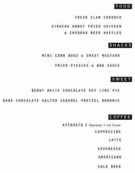 Menu at Backyard Pop-UP Bar, Johannesburg