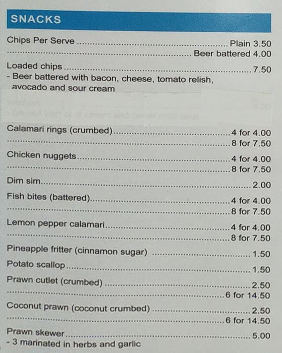 Menu at Samford Seafood pub & bar, Samford Village