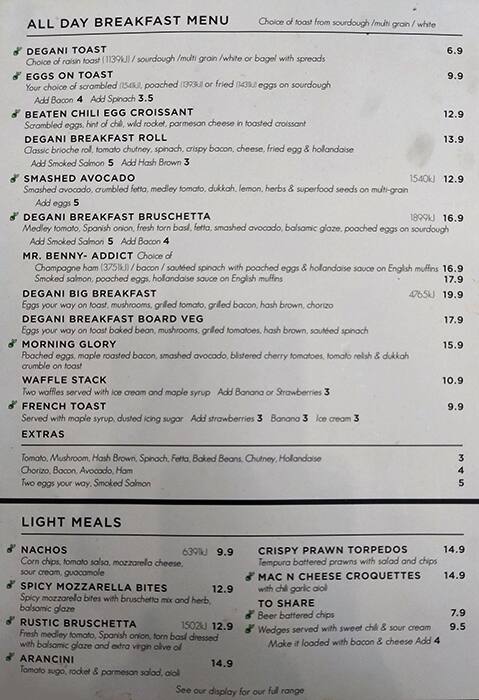 Menu at Degani Bakery Cafe, Narre Warren, /352 Princes Highway ...