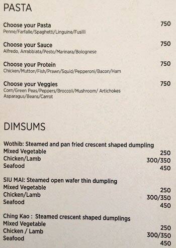 Menu at The First Floor, Hyderabad