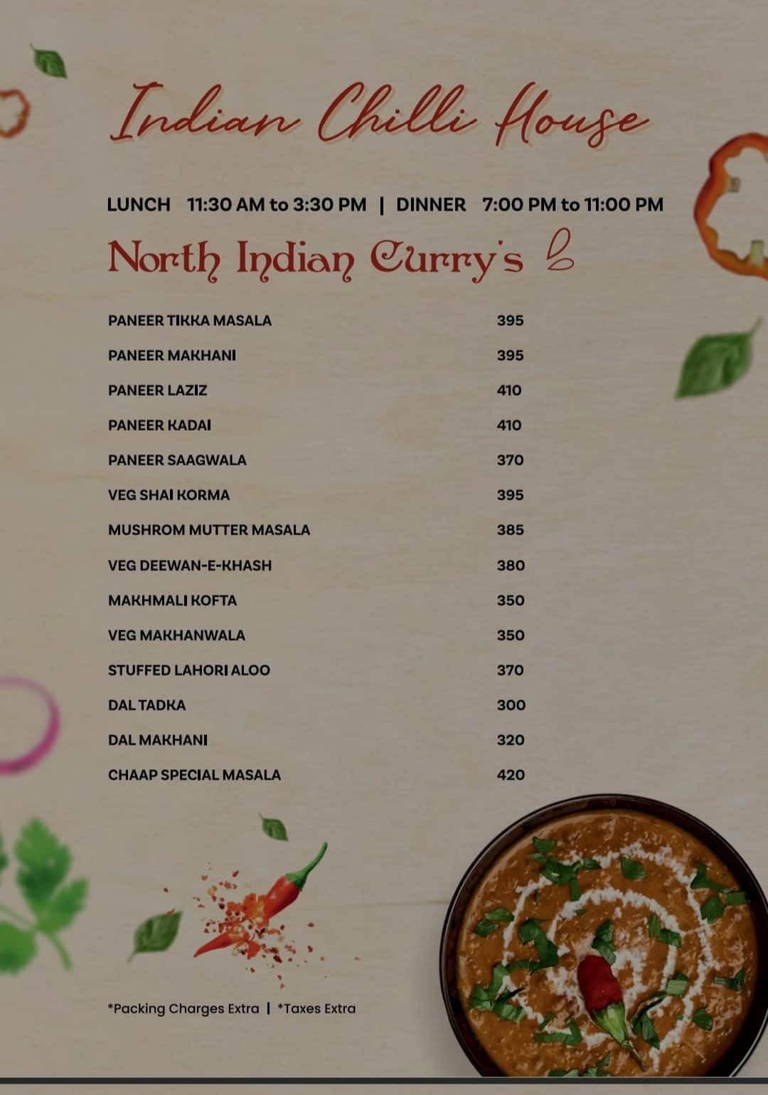 Menu at Indian Chilli House, Gurugram