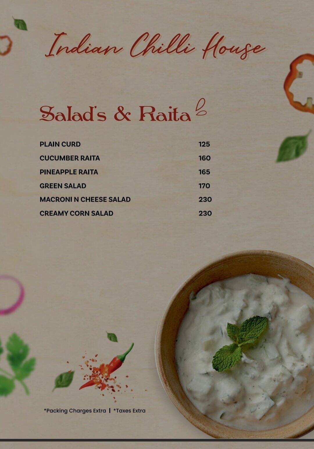 Menu at Indian Chilli House, Gurugram