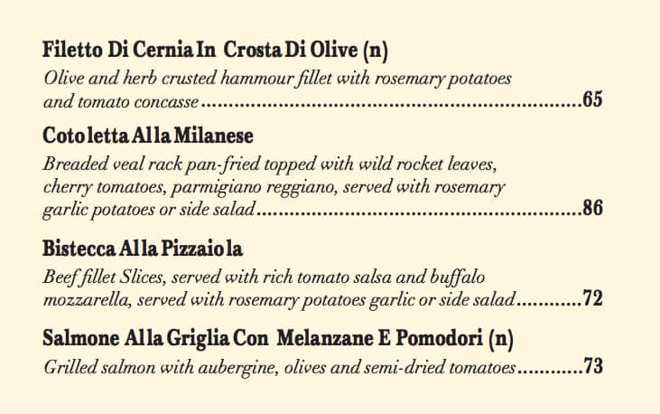 Menu at Biella pizzeria, Dubai, Al Quoz Rd Interchange 3 Sheikh Zayed Rd