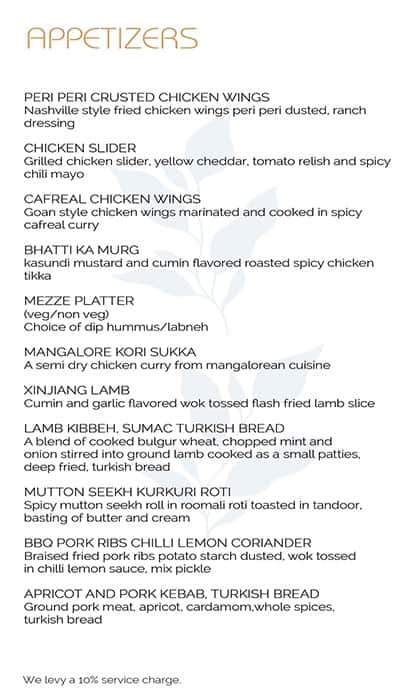 Menu at Sashay Taproom & Kitchen, Bengaluru