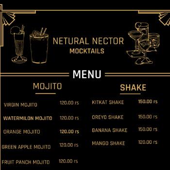 Menu of Netural Nectar, Shalimar Bagh, New Delhi
