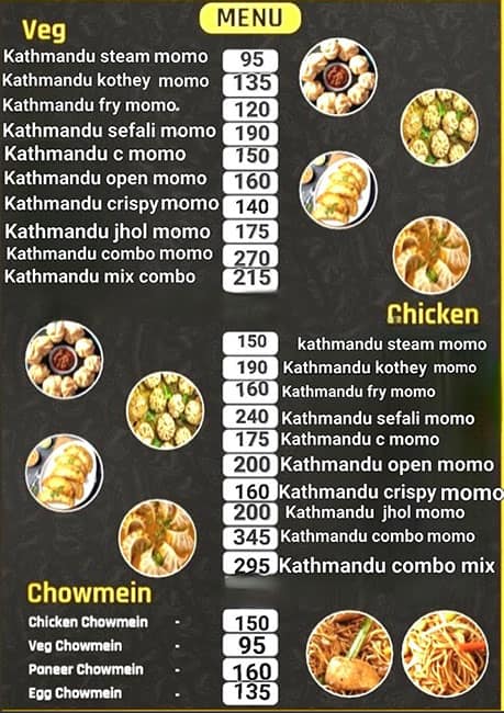 Menu of Kathmandu Momos, Kankarbagh, Patna