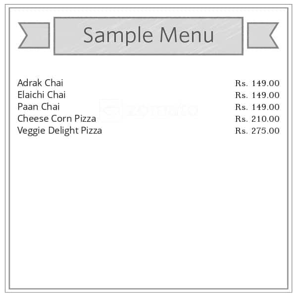 Menu of Tea Steam Cafe, Sector 70, Mohali