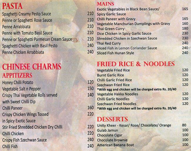 Menu at Cafe Unity, Ghaziabad, Ka - 1 Near Wave Cinema Dabur Road ...
