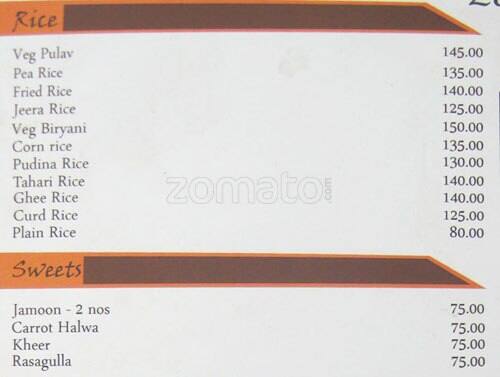 Menu at Zen-sation, Bengaluru