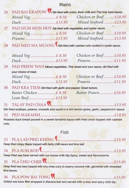 Menu at Thai City restaurant, London, 110 Old Street