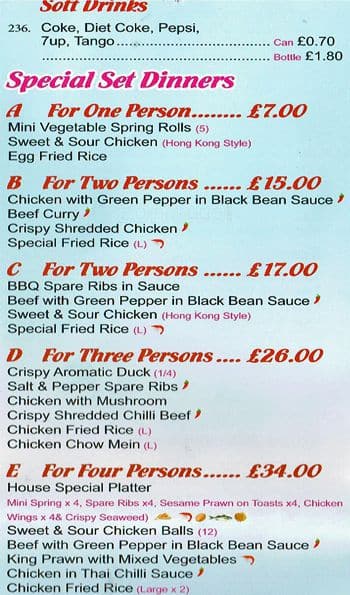 Menu at The Moon House fast food, London, 56 Woodgrange Rd