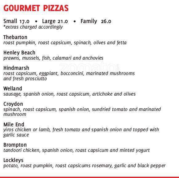 Menu at Little Chezs pizzeria, Welland