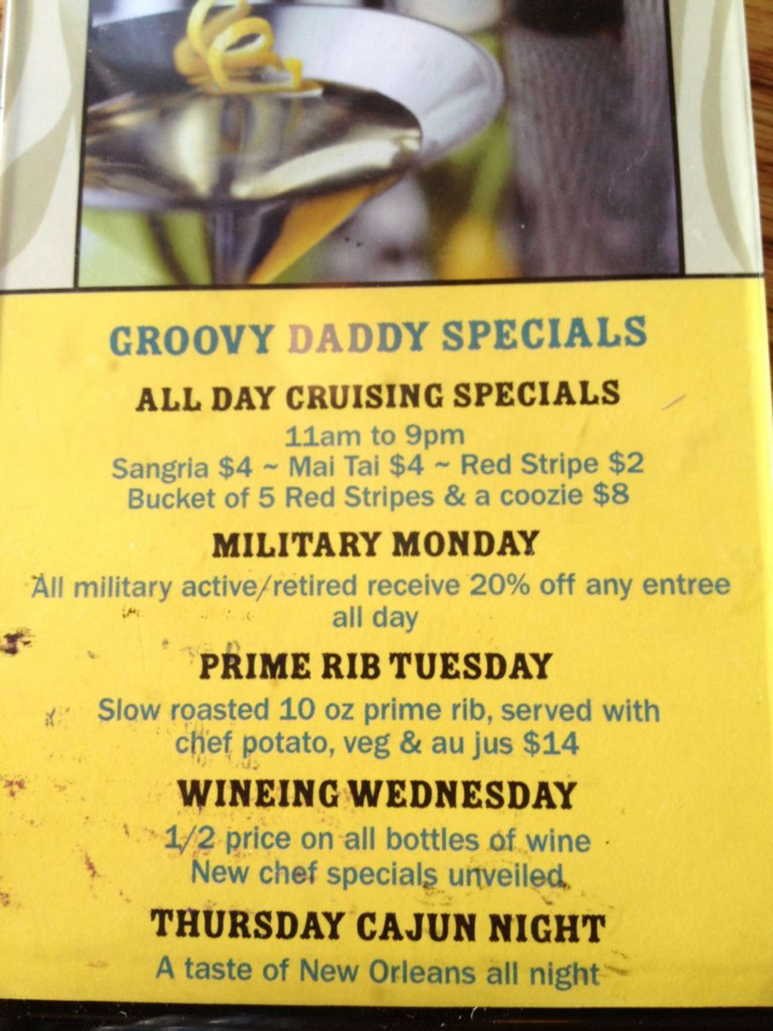 Menu at Captain Groovy's Grill & Raw Bar, Norfolk