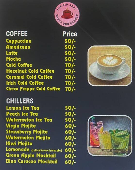 Menu of The Sip Spot, Laxmi Nagar, New Delhi