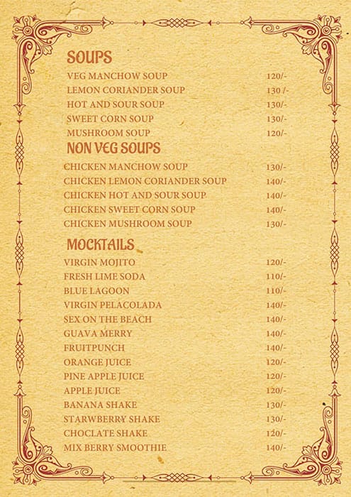 Menu of Spice N Nice Restaurant, New Palam Vihar, Gurgaon