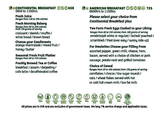 Menu at Viva - All Day Dining - Holiday Inn, Gurugram