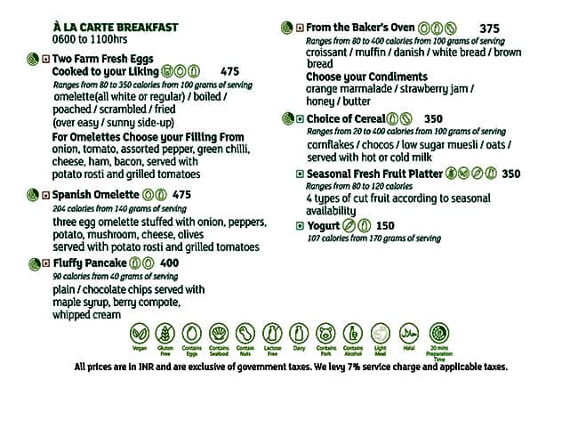 Menu at Viva - All Day Dining - Holiday Inn, Gurugram