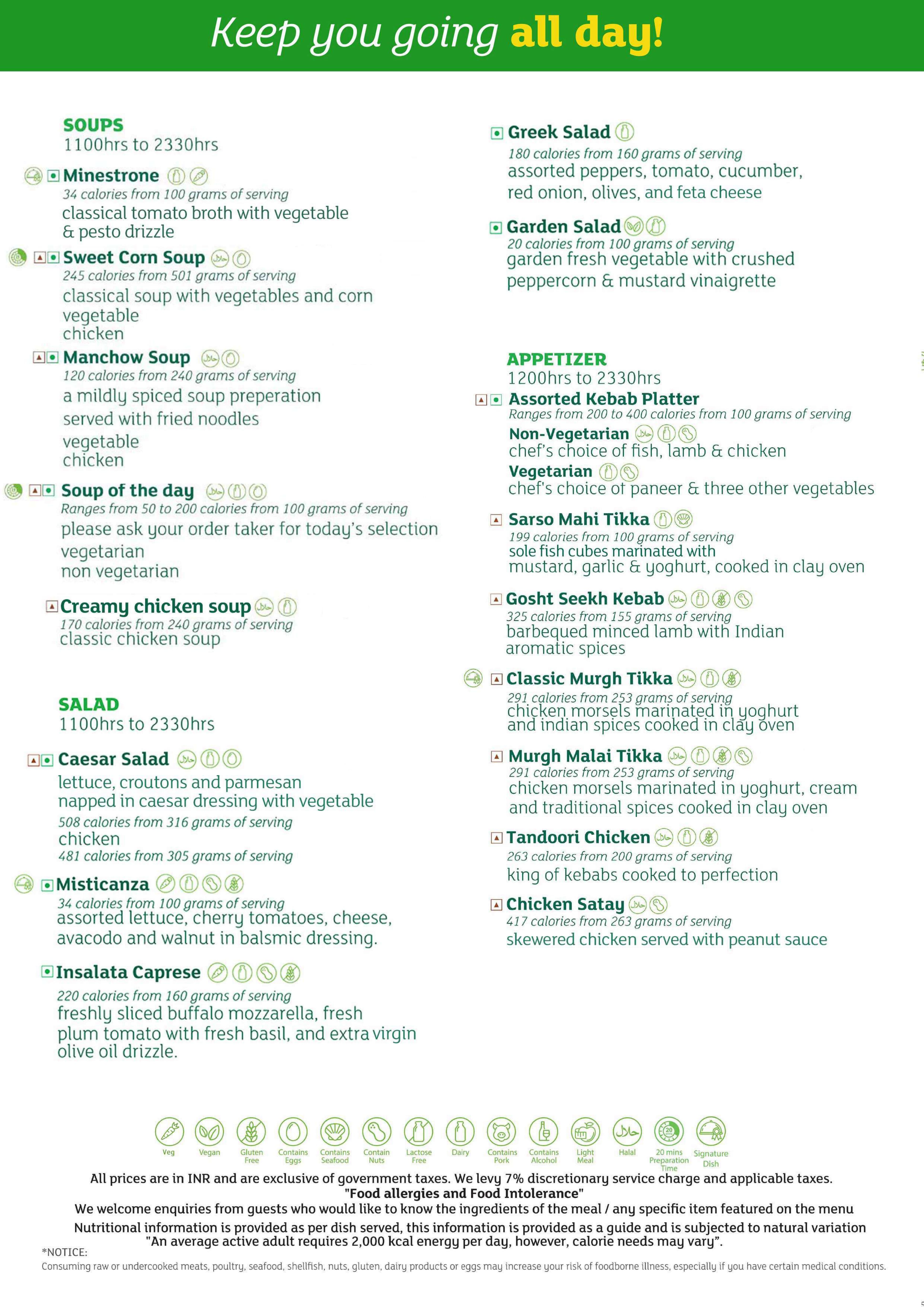 Menu of Viva - All Day Dining - Holiday Inn, Aerocity, New Delhi