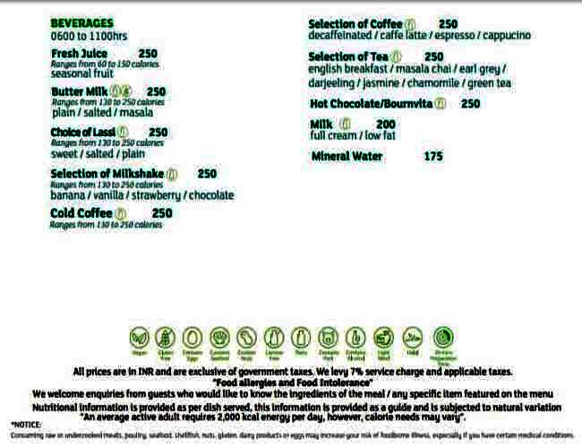 Menu at Viva - All Day Dining - Holiday Inn, Gurugram