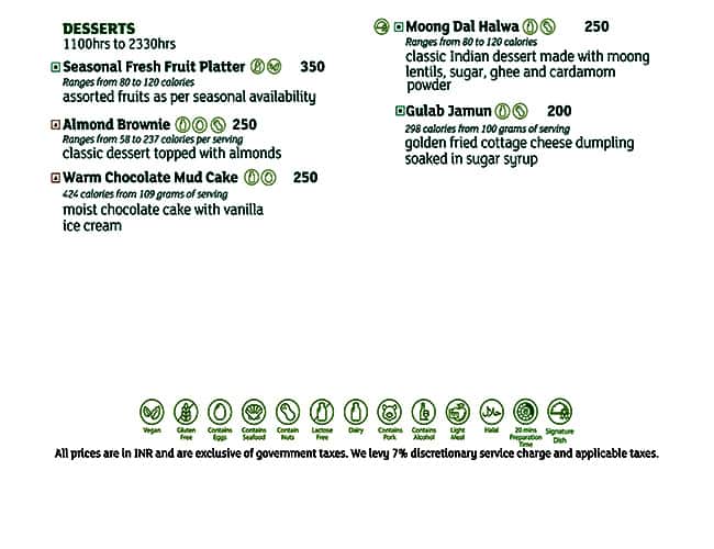 Menu at Viva - All Day Dining - Holiday Inn, Gurugram