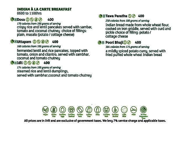 Menu at Viva - All Day Dining - Holiday Inn, Gurugram