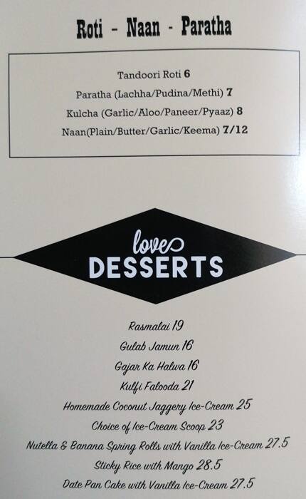 Menu at Royal Orchid restaurant, Abu Dhabi, Electra Street