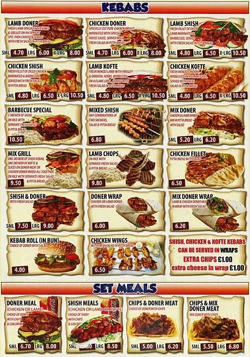 Menu at Southgate Kebab House ️ fast food, London, 8A Station Parade